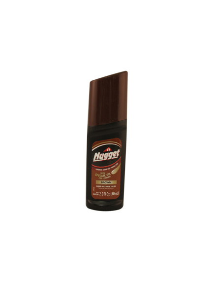 Nugget Liquid Wax Shoe Polish 2 oz Brown Color
