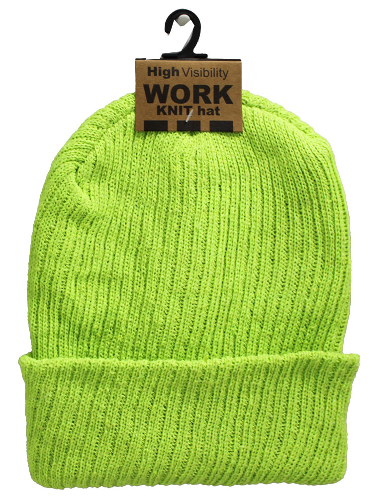 High Visibility Work Knit Hat - Neon Green